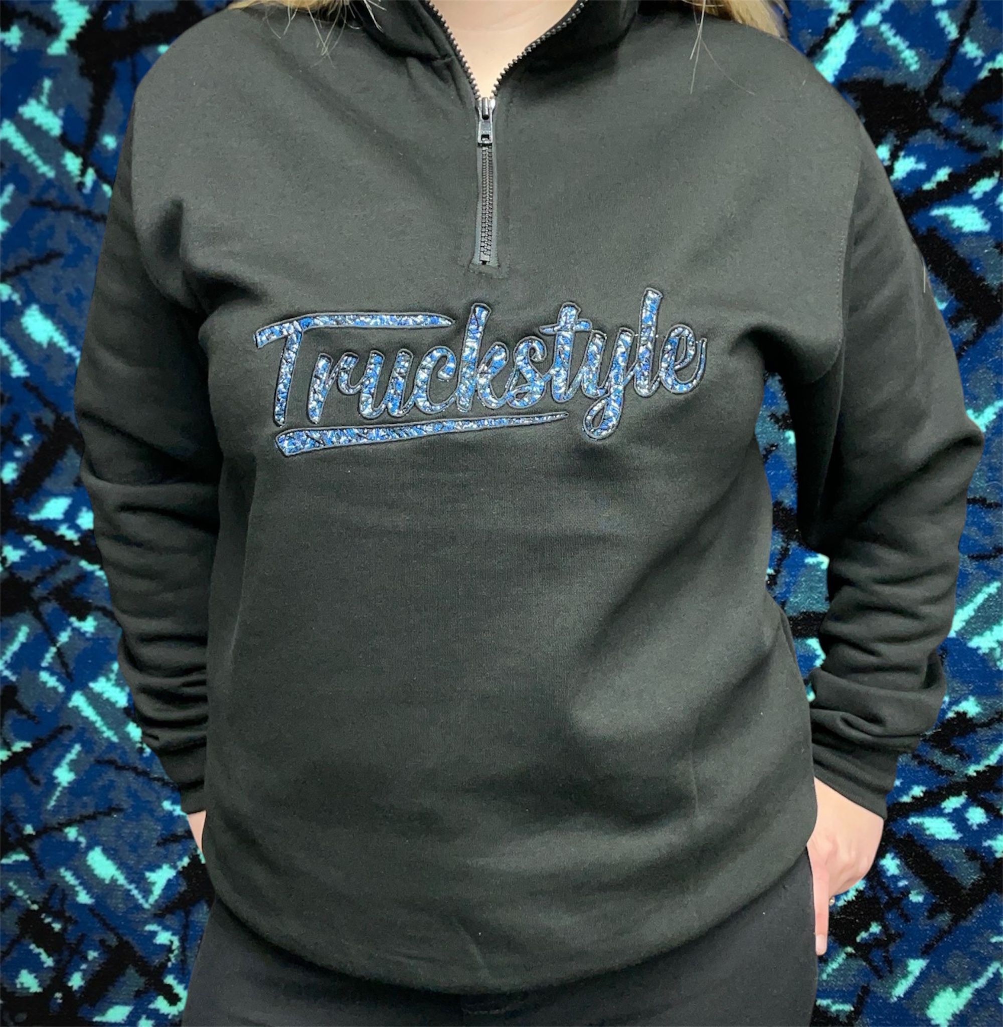TruckStyle Danish Plush Quarter Zip - Blue – TruckStyle LTD