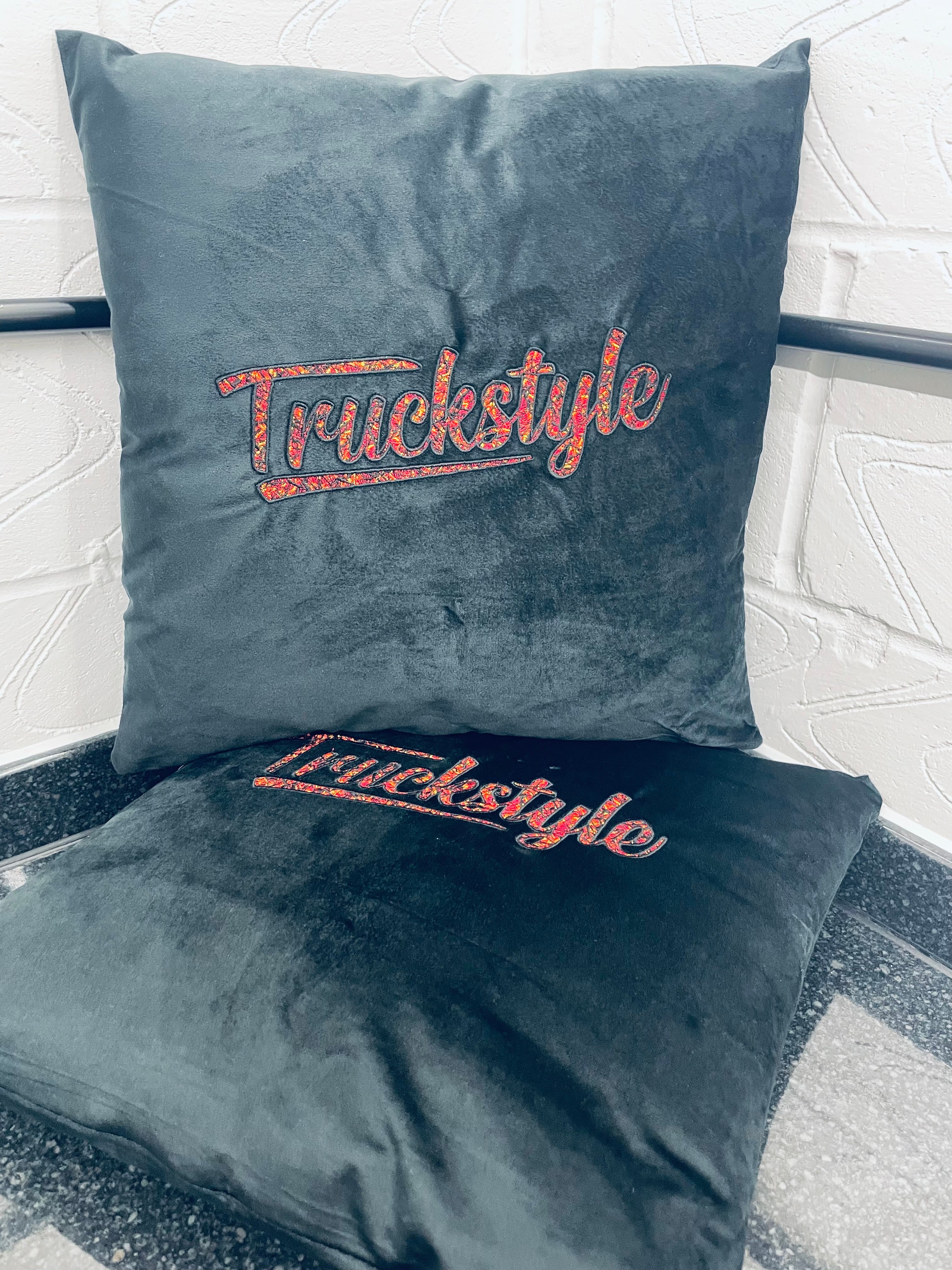 TruckStyle Danish Plush Pillow (Pair) - Red Stitch – TruckStyle LTD