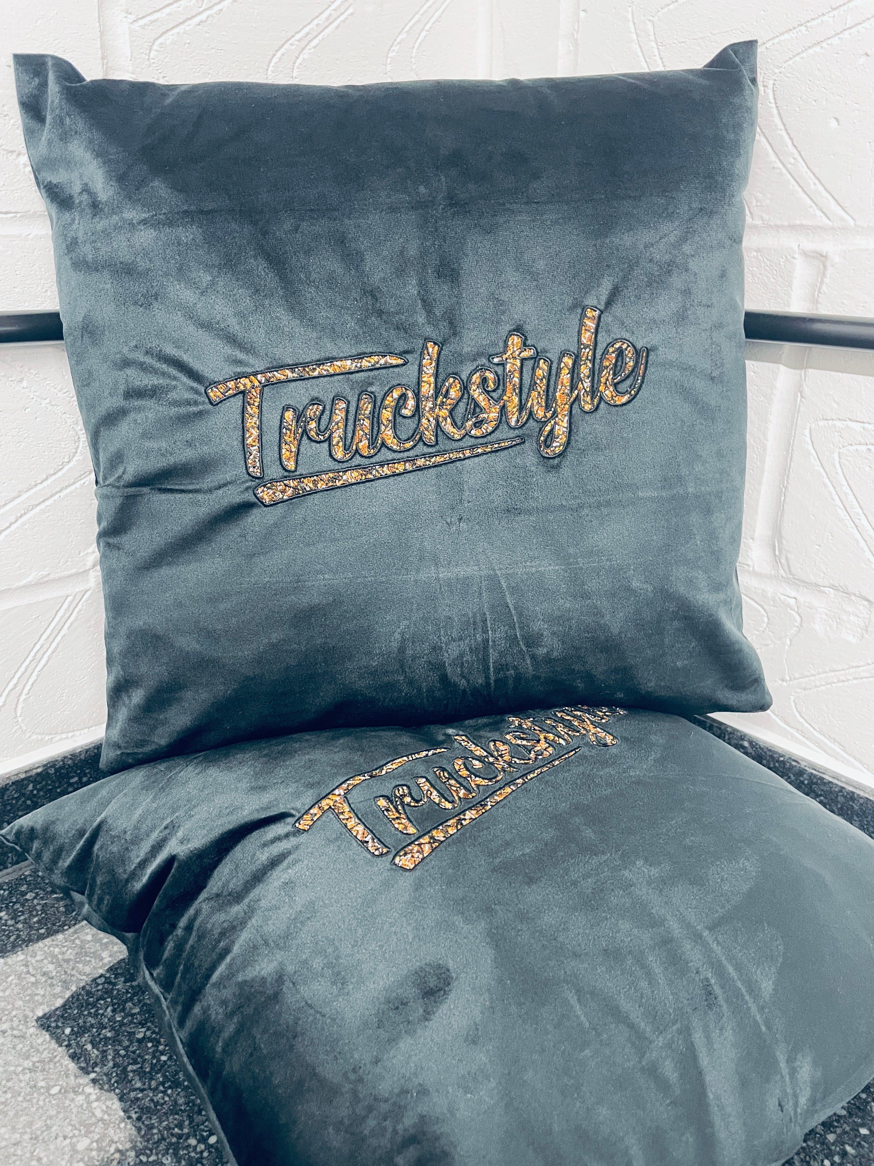 TruckStyle Danish Plush Pillow (Pair) - Yellow Stitch – TruckStyle LTD