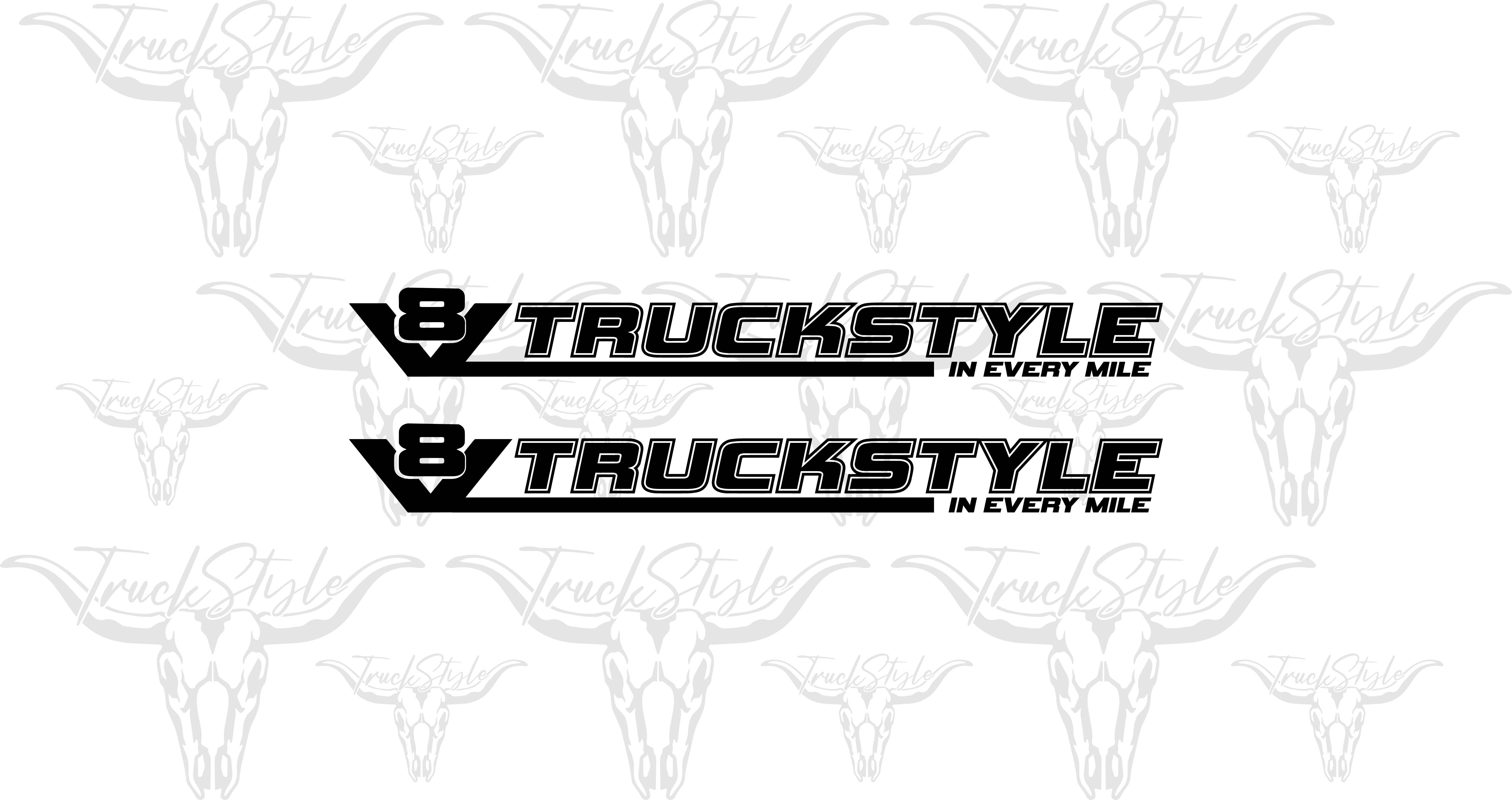 TRUCKSTYLE V8 STYLE WINDOW STICKERS PAIR X 2 – TruckStyle LTD